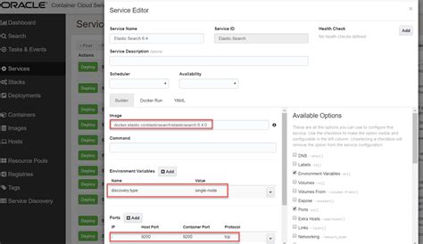 running elastic stack es and kibana on oracle container cloud