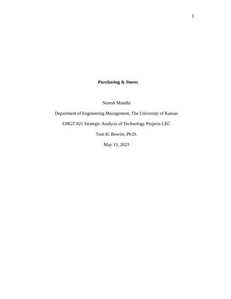 Pdf Purchasing And Stores Strategic Management