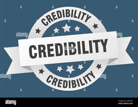 Credibility Round Ribbon Isolated Label Credibility Sign Stock Vector