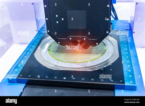 Silicone Wafer Under The Microscopeintegrated Circuits To Manufacture