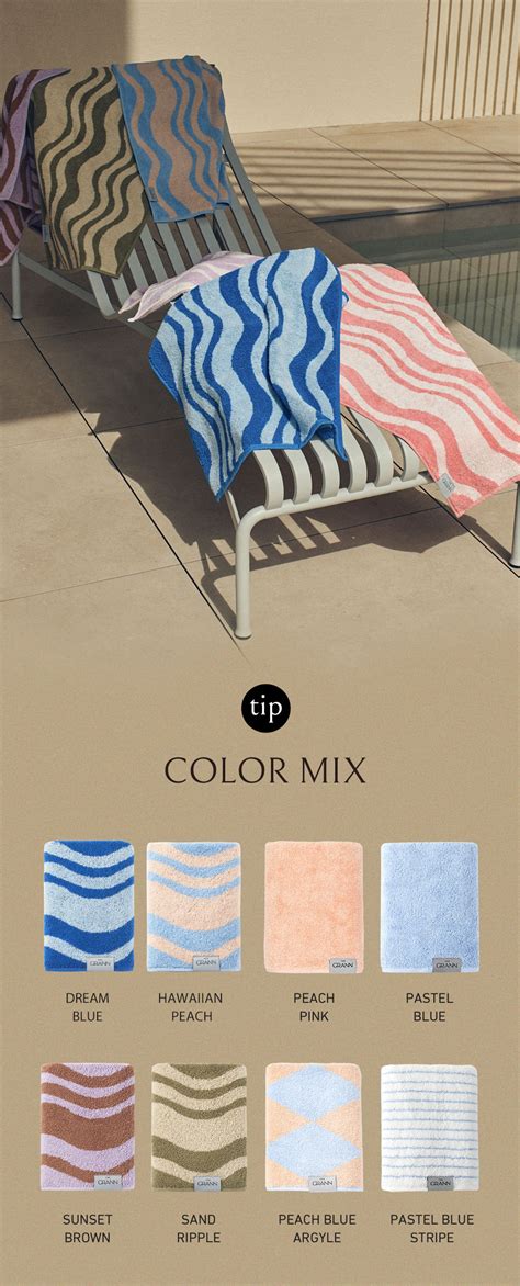 페이스 타월 2p 하와이안 피치 웨이브 감도 깊은 취향 셀렉트샵 29cm