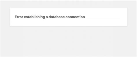 Error Establishing Database Connection Simple Way Fix