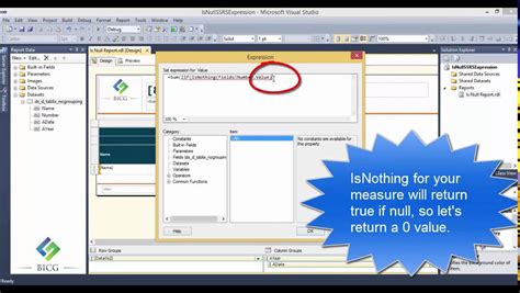 How To Check Is Null In A Reporting Services Expression Youtube