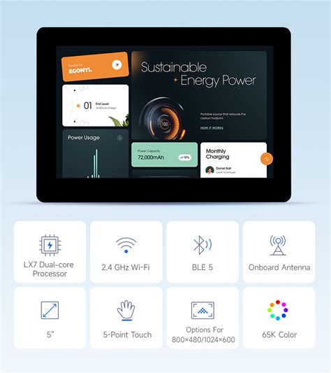 Esp32 S3 5inch Display Development Board 32 Bit Lx7 Dual Core Processor Up To 240mhz Frequency