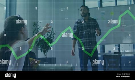 Image Of Statistical Data Processing Against Biracial Man Giving A