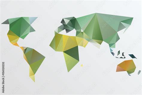 Triangle World Map Vector Illustration Stylize World Map Technology Concept Stock Vector