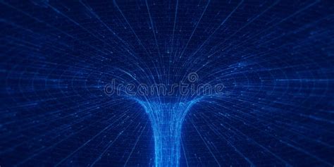 Abstract Flow Of Data In Cyber Wormhole Quantum Computing Information Vortex Digital
