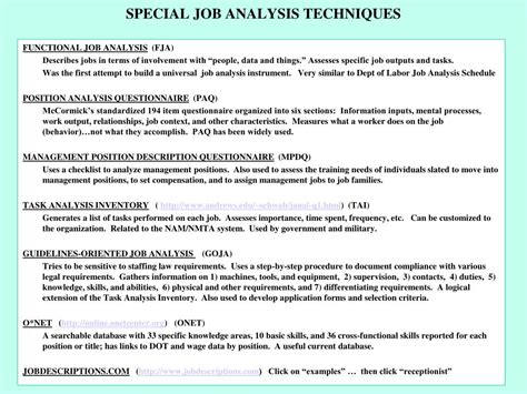 Ppt Job Analysis The Process Of Gathering Detailed Information