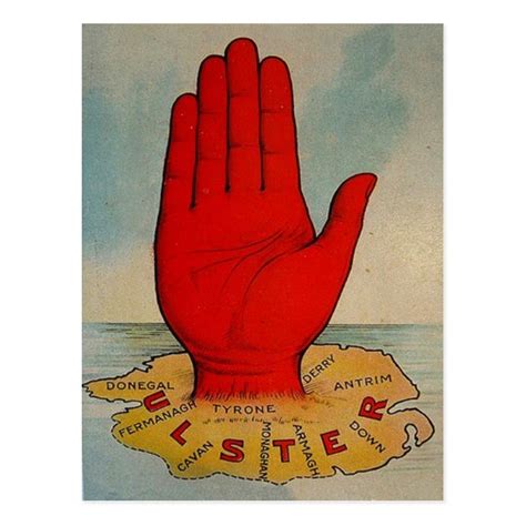 Ulster Red Hand And Map Postcard