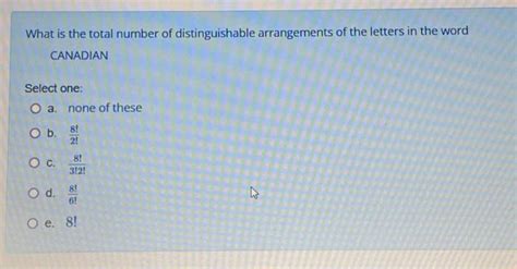 Solved What Is The Total Number Of Distinguishable