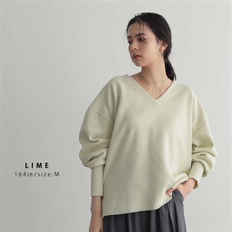 【楽天市場】【yuki×for Cコラボ】スウェットライク バックタック ニット プルオーバー トップス レディース セーター スウェットv