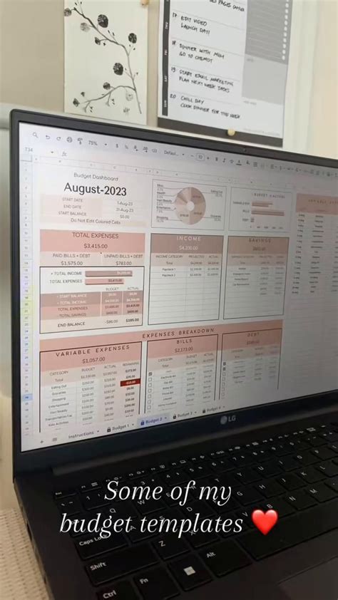 Aesthetic Excel Spreadsheet