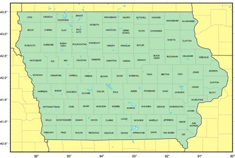 Printable Iowa County Map Printable New Year Banners
