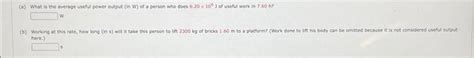 solved a what is the average useful power output in w of