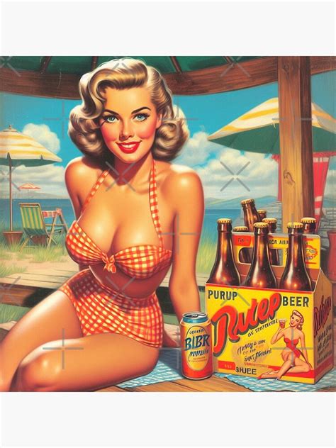 Retro Beer Pin Up Poster For Sale By PulpVintage Redbubble