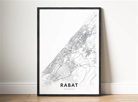 Rabat Map Print Rabat Morocco Map Poster Download Rabat Printable Map