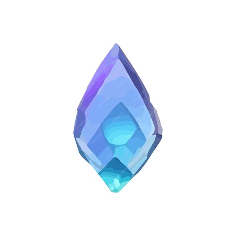Une Pierre Précieuse Bleue Gemmes De Cristal Vecteur Icône De Pierre