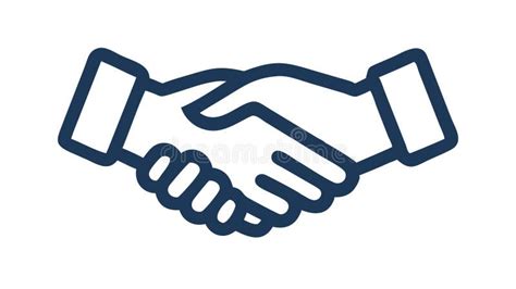 Handshake Outline Vector Icon For Deal Agreement Trust Vector Design Generative Ai Stock Vector