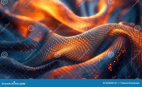 Macro Photography Of Futuristic Tech Wear Fabrics Highlighting Intricate Textures And Patterns