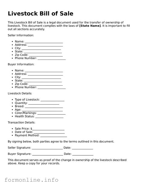 Access Livestock Bill Of Sale Form Forms Online