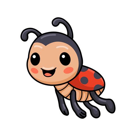 Cute Little Ladybug Cartoon Flying 12710532 Vector Art At Vecteezy