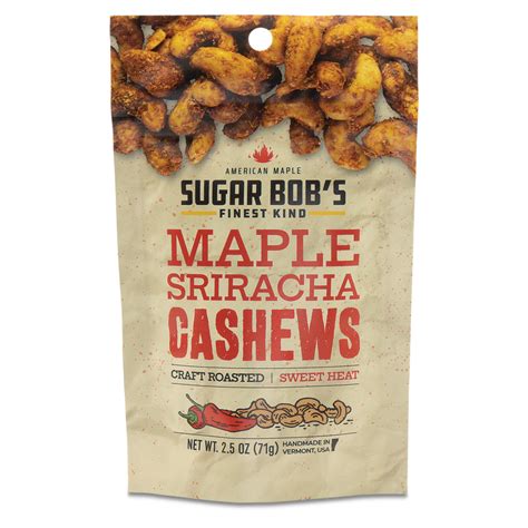 Vermont Maple Sriracha Cashews Snack Bag Sugar Bobs Sugar Bobs