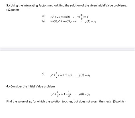 Solved Using The Integrating Factor Method Find The Chegg