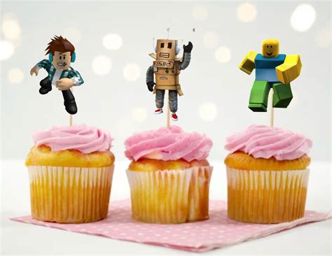 Roblox Cupcake Topper Roblox Party Roblox Birthday Etsy