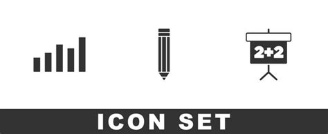 Set Drawing Compass Chalkboard Graph Schedule Vector Image