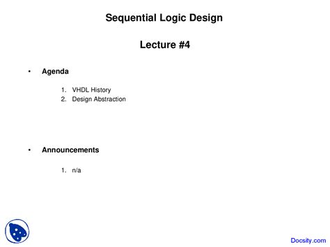 design abstraction sequential logic design lecture slides docsity