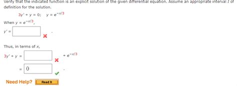 Solved Verify That The Indicated Function Is An Explicit Chegg Com