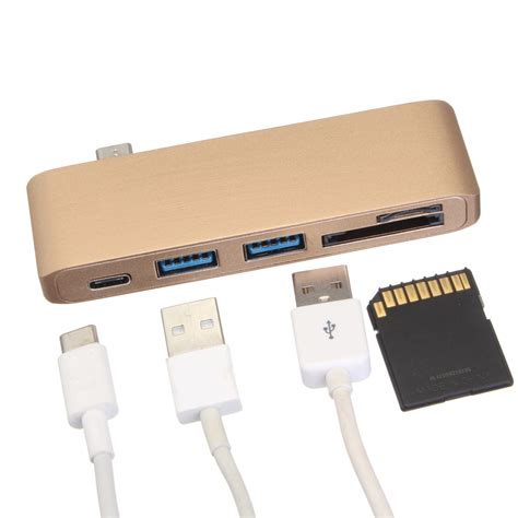 Multifunction USB Hub Type C To Type C USB Ports TF SD Card Reader For Laptop PC Alexnld