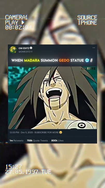Madara Summon Gedo Statue 🥶🗿 Youtube