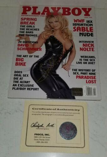 Playboy Magazine April 1999 Sable Wwe Diva Wrestling Cover Autograph W
