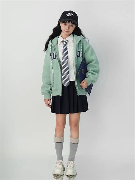 Wine Redgreendark Blue Letter Print Hooded Thick Jacket