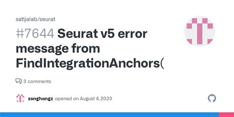 Seurat V5 Error Message From Findintegrationanchors · Issue 7644