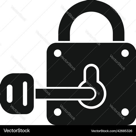 Key Solution Padlock Icon Simple Creative Vector Image
