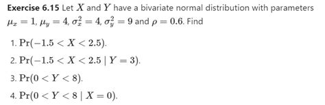 Solved Exercise 6 15 ﻿let X ﻿and Y ﻿have A Bivariate Normal