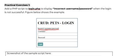 Solved Practical Exercises 1 Add A Php Script To Loginphp