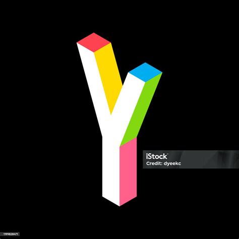 3d 다채로운 편지 Y 로고 아이콘 디자인 템플릿 요소 0명에 대한 스톡 벡터 아트 및 기타 이미지 0명 3차원 형태 개념 Istock