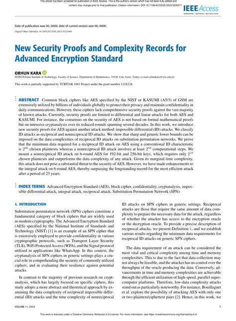 Pdf New Security Proofs And Complexity Records For Advanced