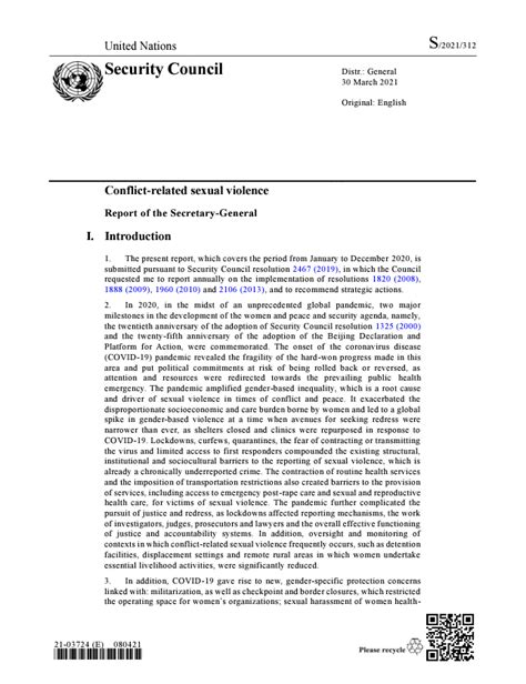 S2021312 Conflict Related Sexual Violence Peacemaker