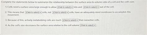 solved complete the statements below to summarize the