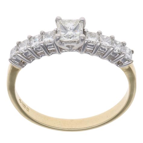 18ct Yellow Gold 085ct Princess Cut Diamond Ring Rams207901729201