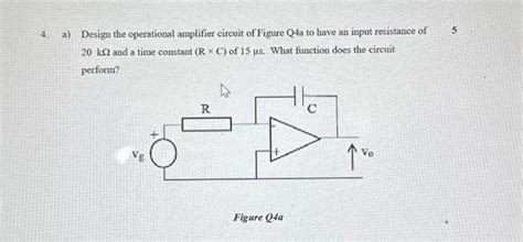 Solved A Design The Operational Amplifier Circuit Of Figure Chegg