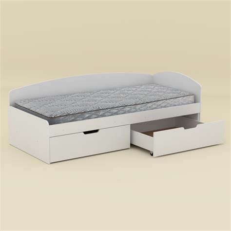 Односпальне ліжко з ящиками з ящиками та бортиком у дитяче для підлітка Компаніт 90 2С Німфея