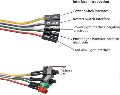 2 Pack Computer Case Atx Power On Off Reset Switch Cable With 2 X Led