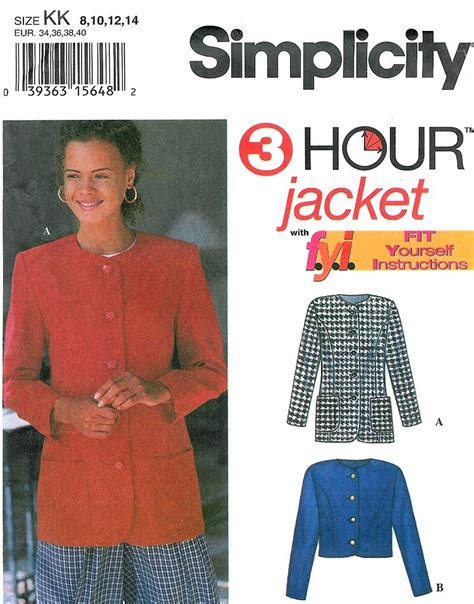 Womens Jacket Coat Sewing Pattern Easy Princess Seams Semi Fitted Hip