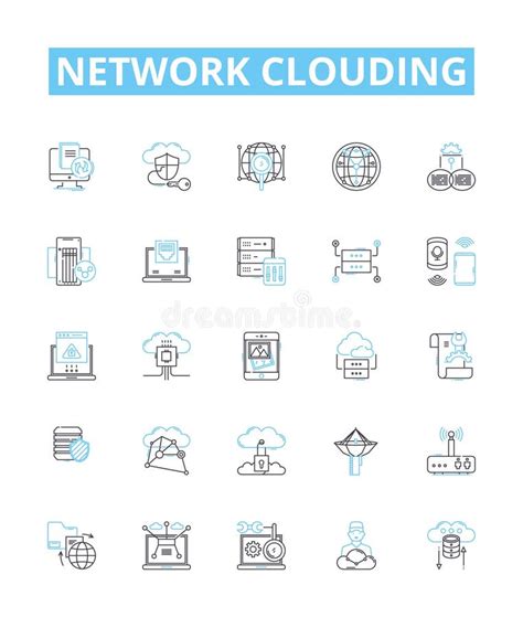 Network Clouding Vector Line Icons Set Network Clouding Cloud