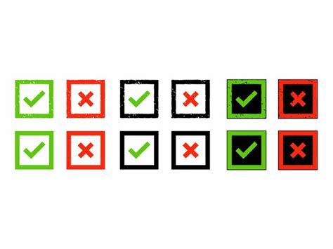 Premium Vector Check And Cross Icon Set Vector Image